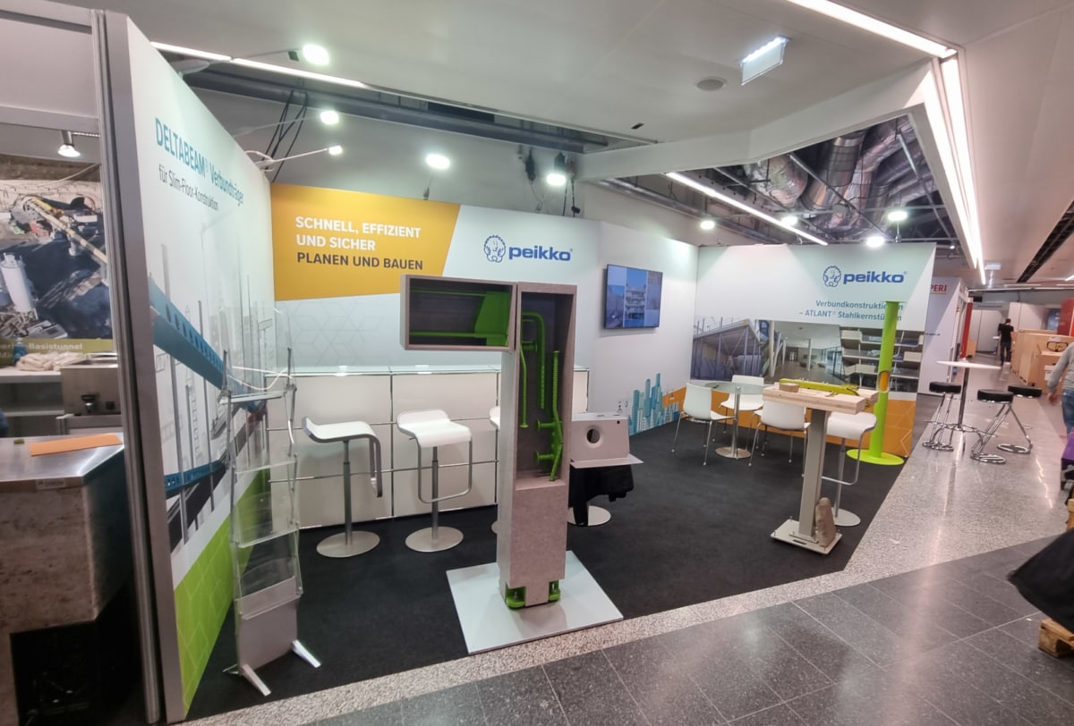 Peikko Messestand am Baukongress Wien 2022 - Rüstig raum.bau